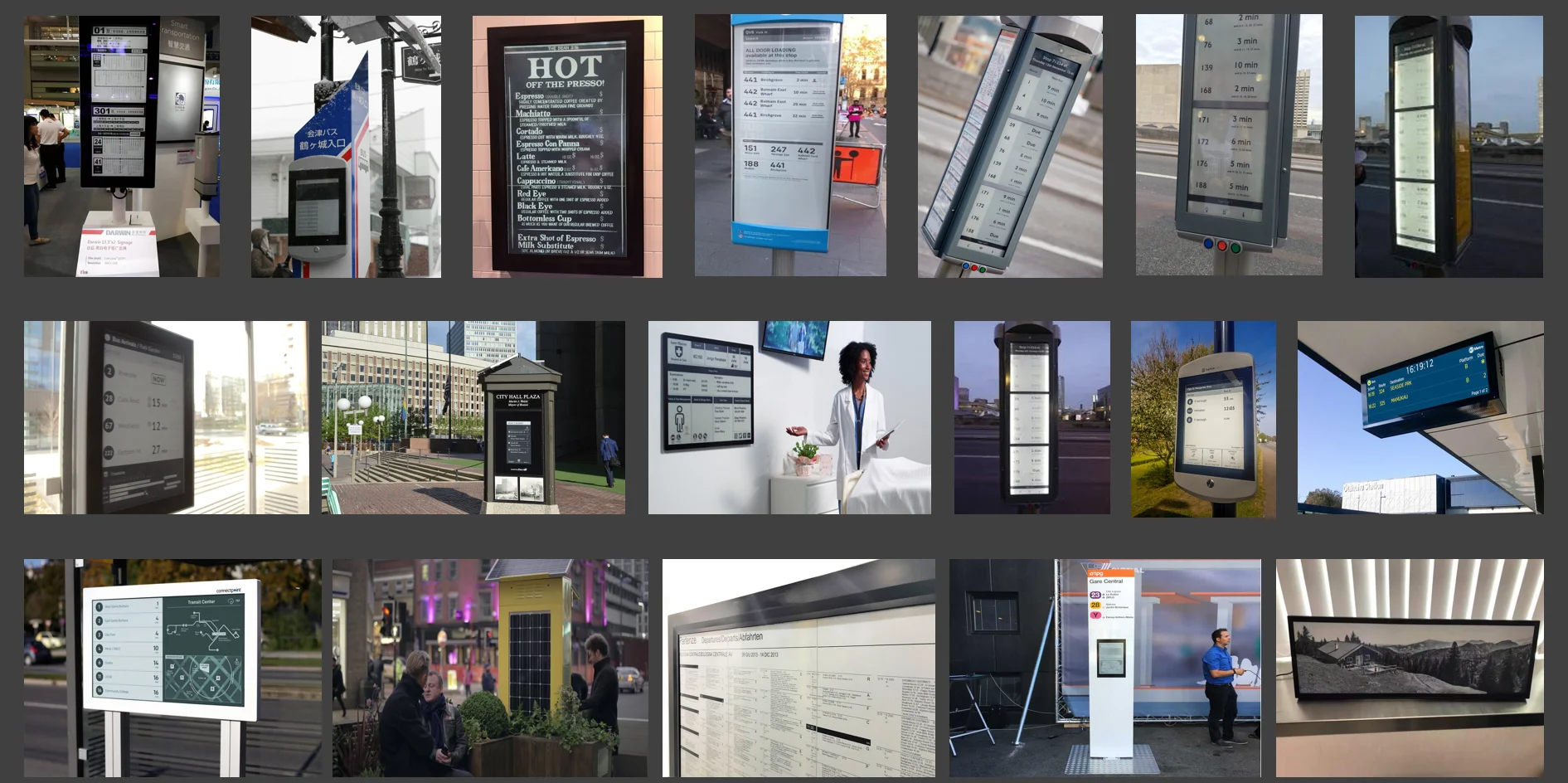 Outdoor Big E-Ink Display - Bus Stop Signage with Solar Power