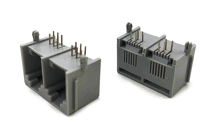 Modular Jack Rj12 Rj14 Rj25 6p6c 1x2 Multi Ports Female Dip 5521 Right ...