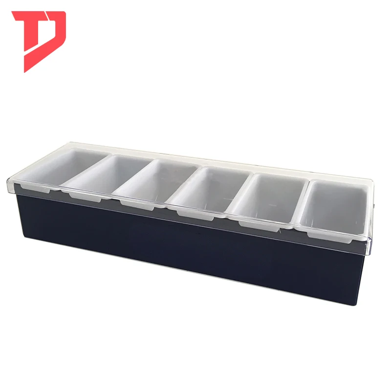 Custom Acrylic Plastic Compartment Bar Stainless Steel Condiment ...