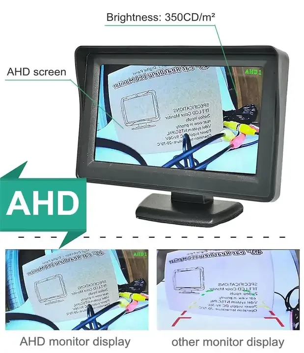 4.3 Inch Lcd Screen Table Car Display System Car Rear View Mirror ...