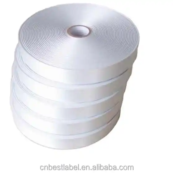 Custom Recycle White Single Side Webbing Woven Edged Polyester Satin ...