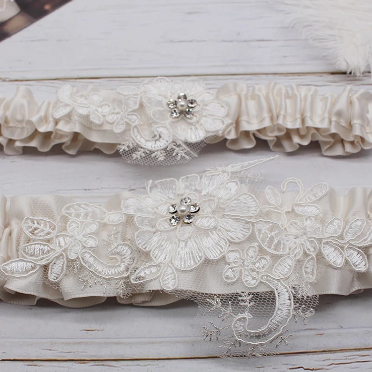 Wholesale Luxurious Rhinestone Bridal Wedding Garter Blue Lace ...