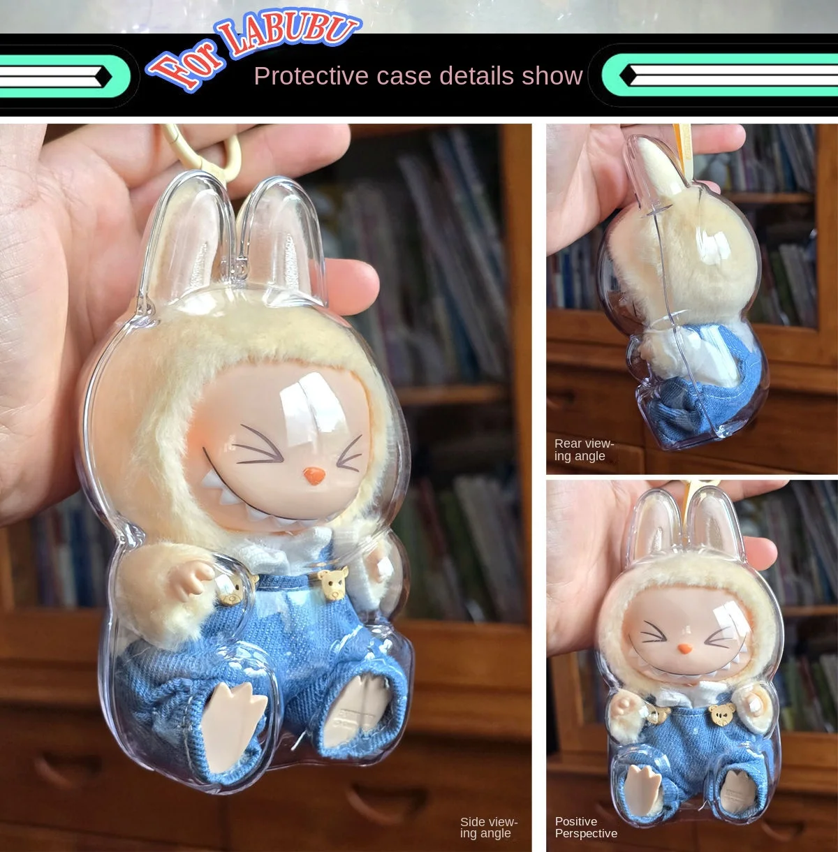 LABUBU Transparent Protective Shell Backpack Party Accessories