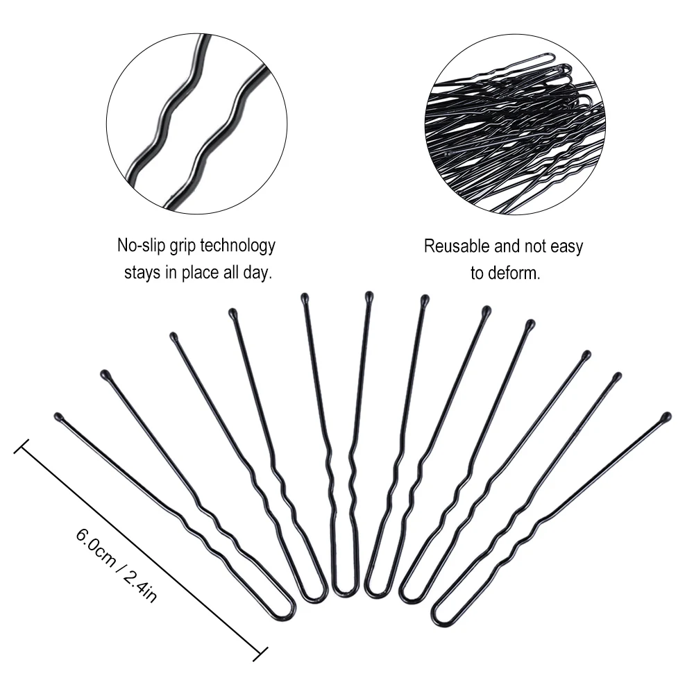 Hairdressing Tool Fashionable Black Metal Decorative U Shape Bobby Pins ...