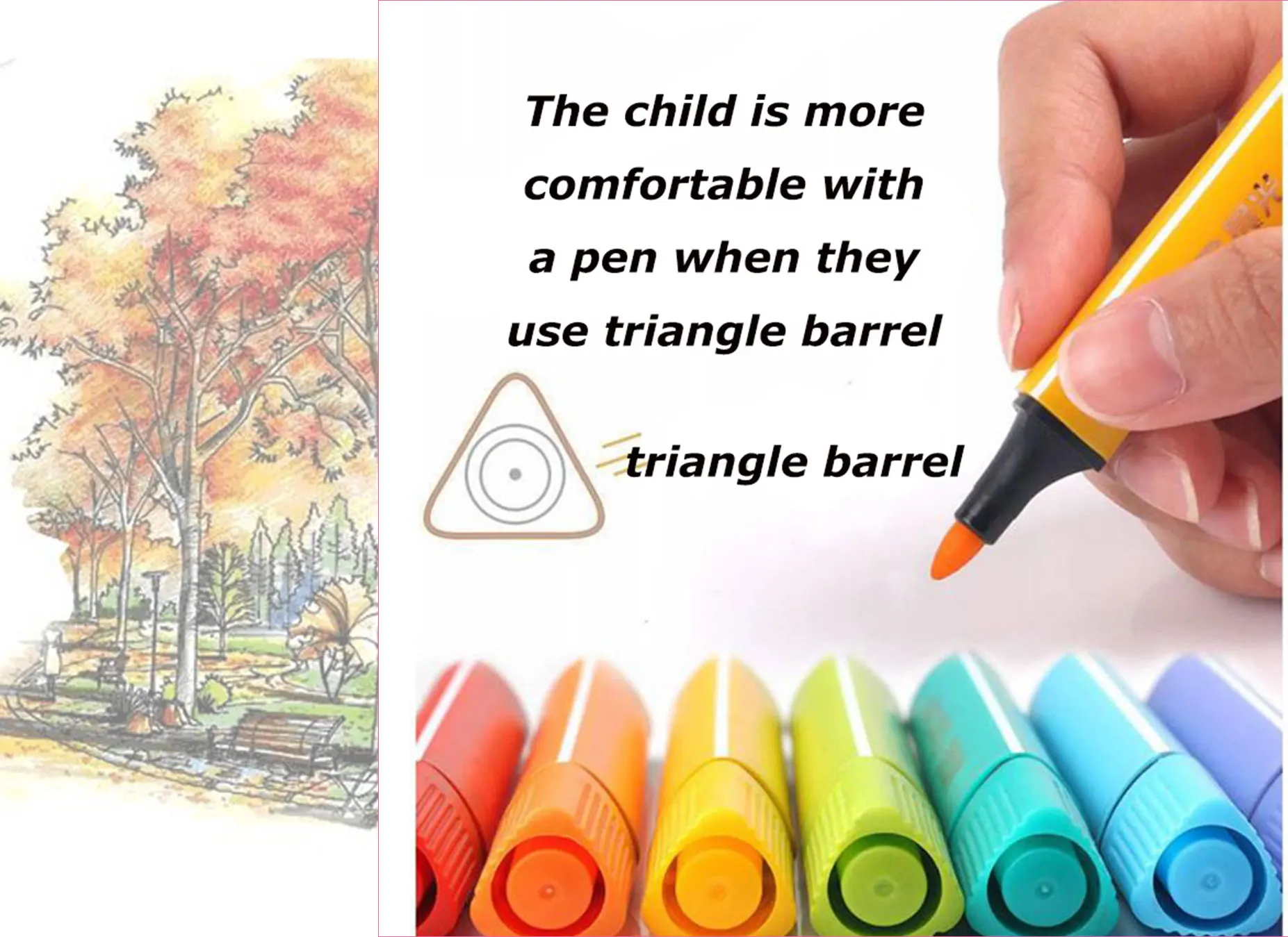 Bview Watercolor Marker Pens - 12 Colors for Kids