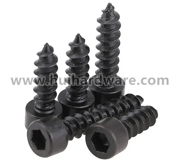 Black Steel Allen Hex Socket Cap Head Self Tapping Wood Screws - Buy ...