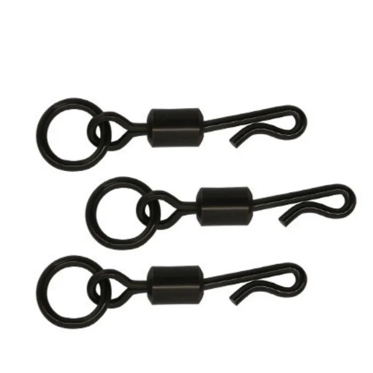 Carp Fishing Rolling Swivels Matte Black Long Body Quick Change Swivel ...