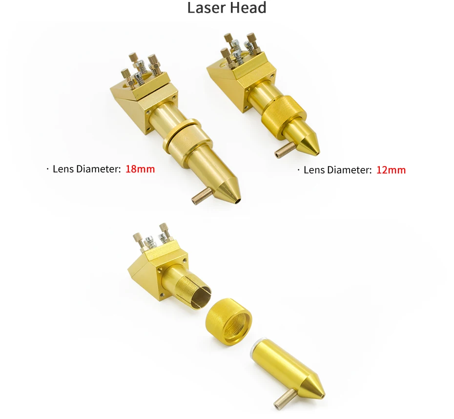 OEM ODM CO2 Laser Head Kit 12mm 60w 18mm 100w for Cutting