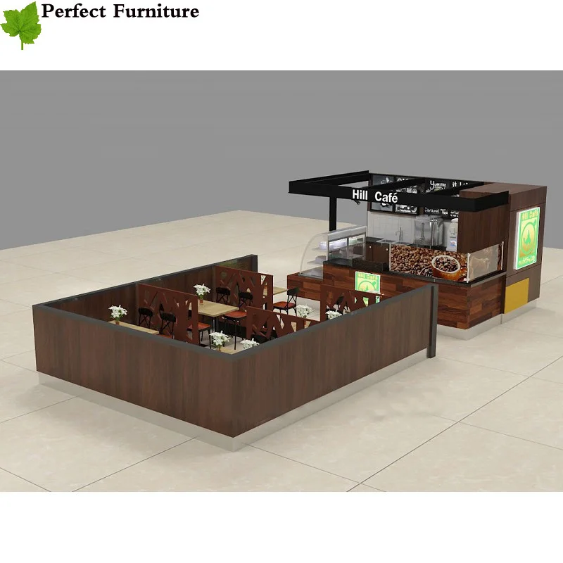 MDF Wood Modern Creative Wood Coffee Bar Counter Display