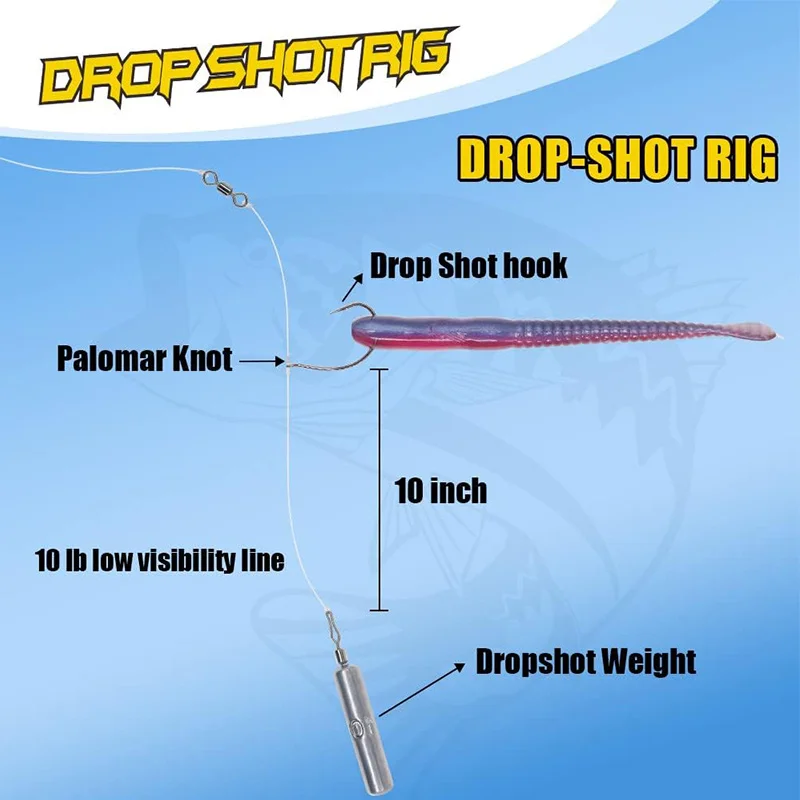 High Quality Drop Shot Rigs for Bass Fishing - Ready to Use