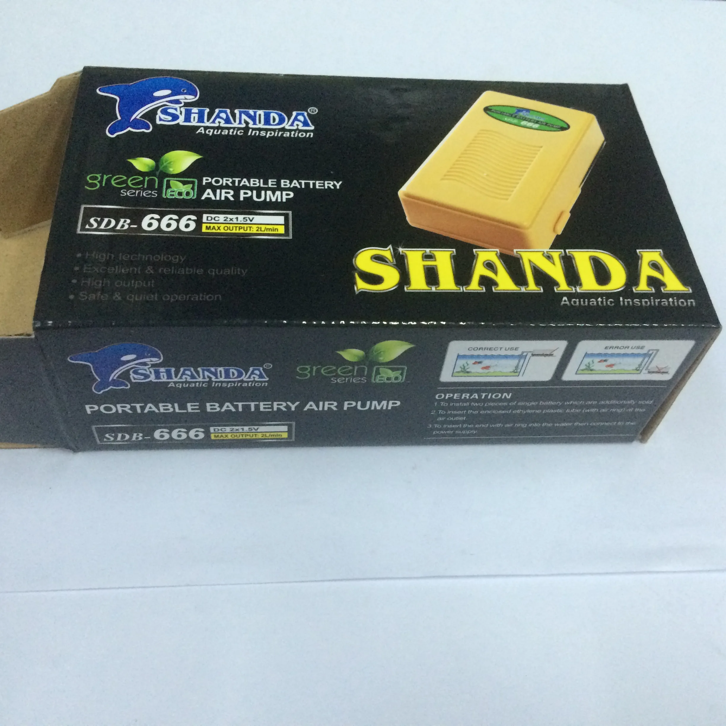 Shanda Aquarium Dry Battery Oxygen Pump - 2l/min Output