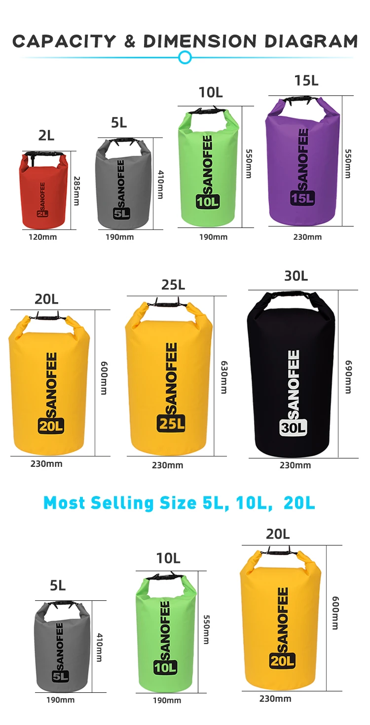 Outdoor Wholesale Ocean Pack 2l 3l 5l 10l 15l 20l 30l Pvc Tarpaulin ...