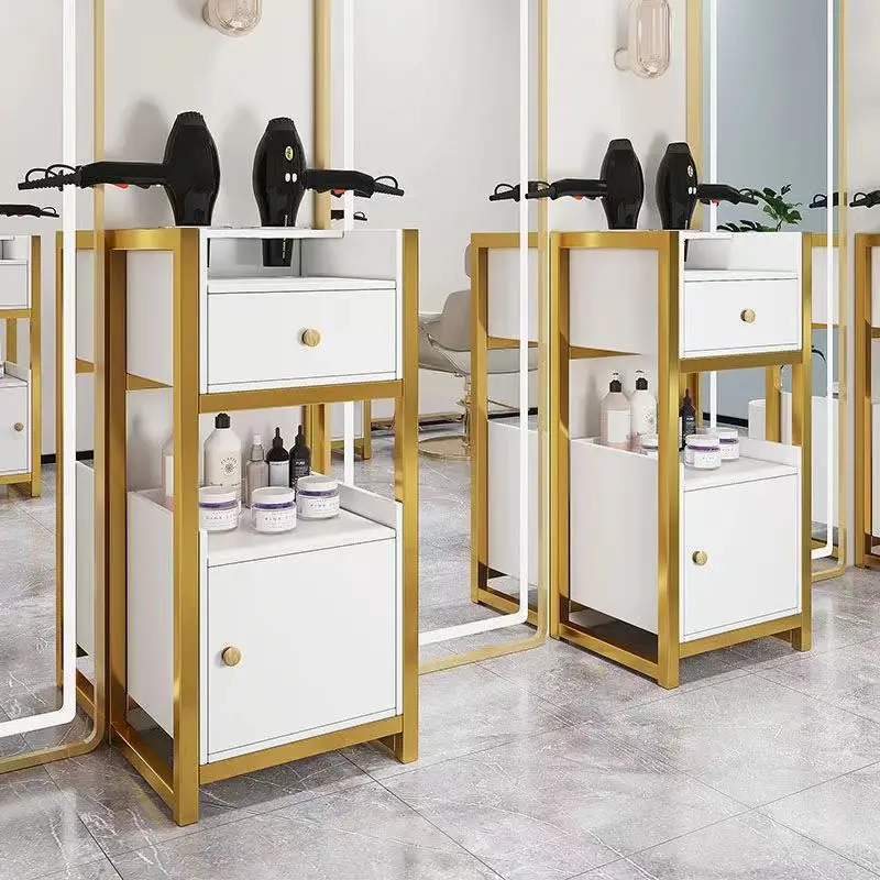 Stylish Gold SPA Salon Furniture Trolley - Beauty Tool Cart