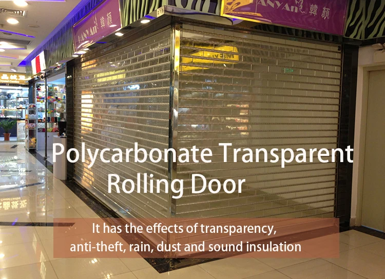 Automatic Clear Transparent Polycarbonate Roller Shutter For Commercial ...