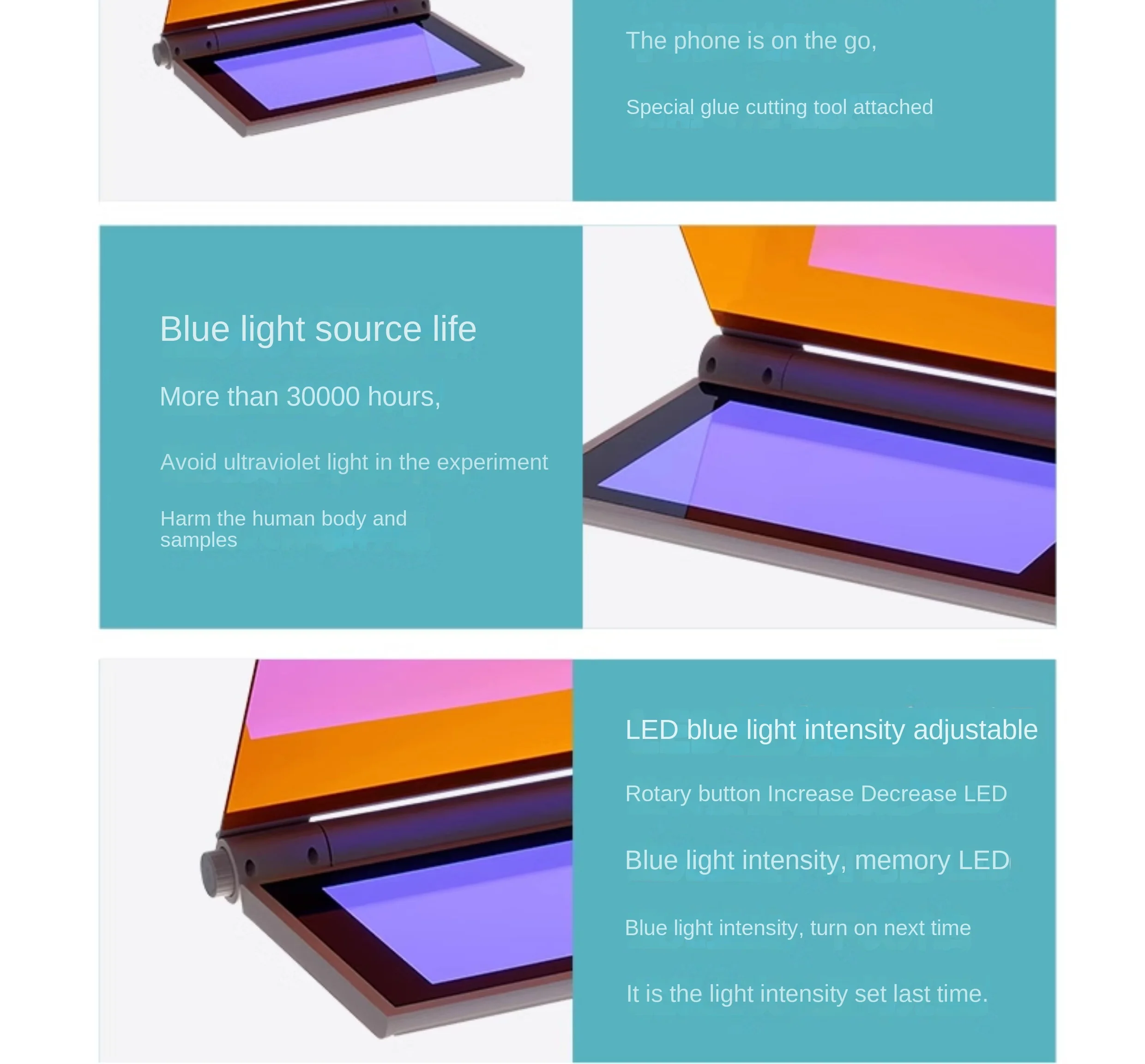 Ultra-Thin Blue Light Gel Imaging UV Projector Nucleic Acid Protein Lab ...