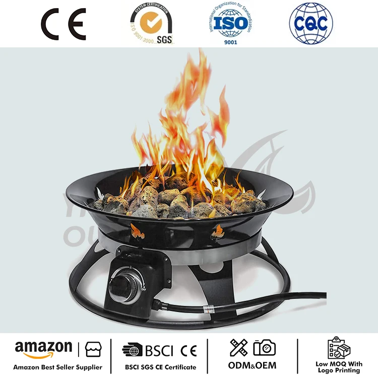 Outdoor Steel Portable Smokeless Gas Fire Bowl Propane Fire Pit with ...
