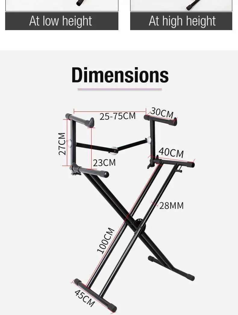 Oem Professional Column Electronic Double Layer Piano Stand Keyboard ...