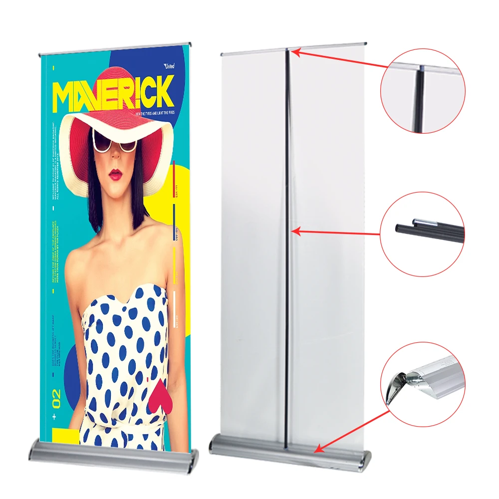 High Quality 85*200cm Aluminum Alloy Company Roll up Banner Stand ...