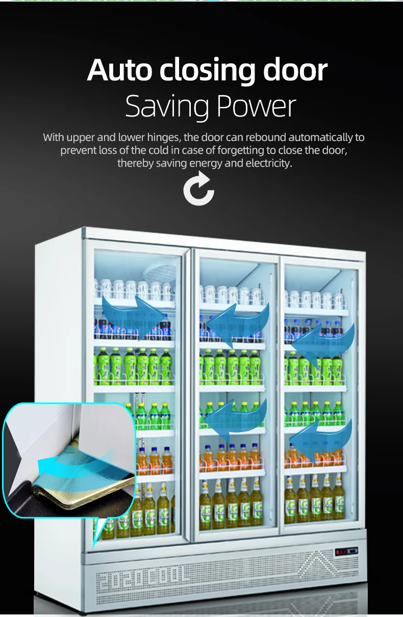 MUXUE 3 Door Glass Doors Display Refrigerator Commercial Fridge for ...