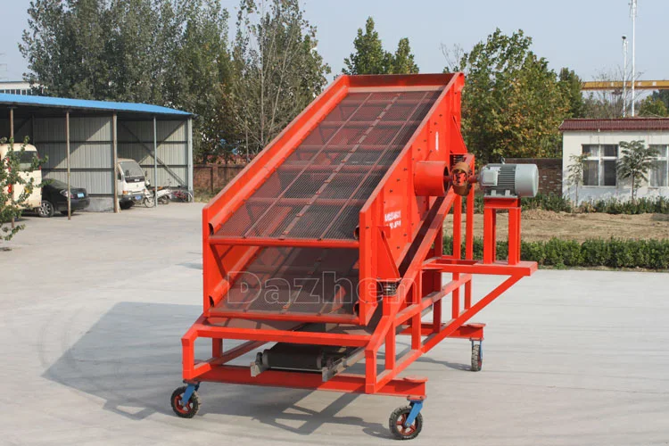 Mobile Vibrating Screen With Belt Conveyors For Coconut Shell Pks ...
