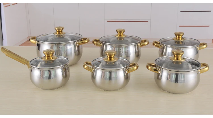 Hot Selling 12 Pcs Inox Cookware Set Cooking Pot Set Of Stainless Steel ...
