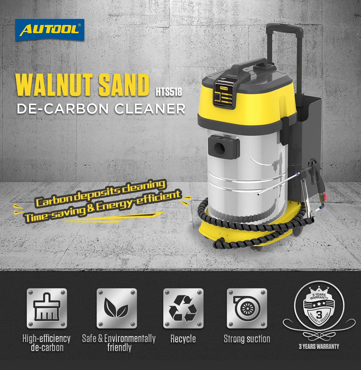 工場OEM AUTOOL HTS518 110V220V自動ウォールナットサンドデカーボンクリーニングマシン高効率安全炭素除去ツール ...