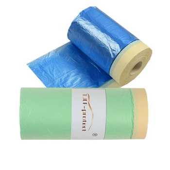 Plastic Masking Film With Tape In Roll For Painting - Buy Plastic ...
