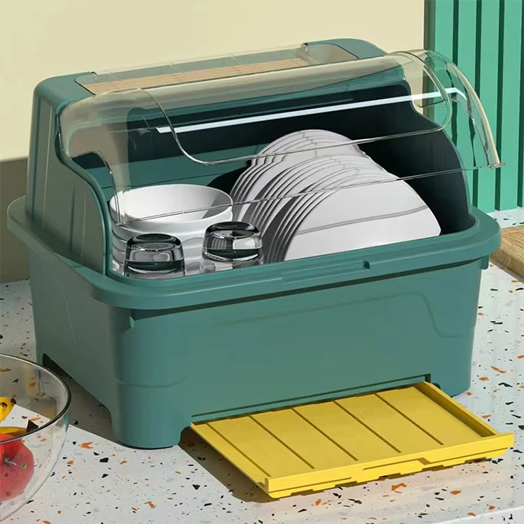 Covered Dish Rack In Kitchen Cupboard - Buy Dish Rack With Cover ...