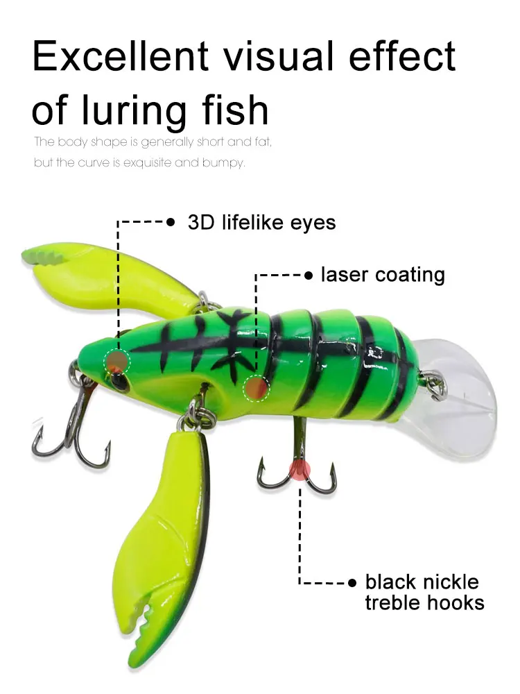 Seasky Fishing Lure - Bionic Crawfish 9g 5.5cm Hard Plastic