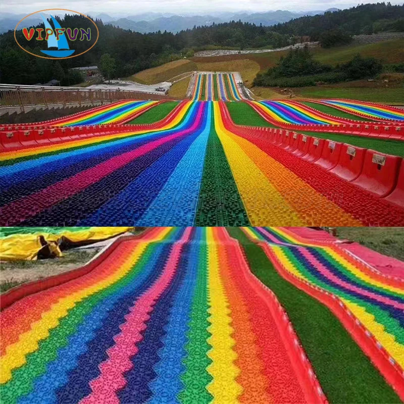 New Plastic Rainbow Slide - Fun Outdoor Playground Equipment