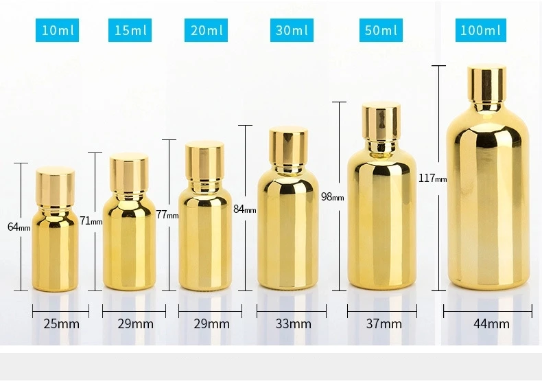 5ml 10ml 15ml 20ml 30ml 50ml 100ml Gold Plating Glass Empty Perfume ...