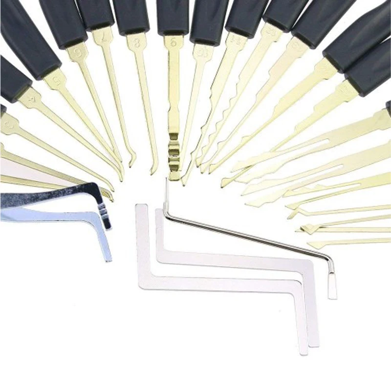 24pin Stainless Steel Lock Pick Tools Set With Transparent Practice ...