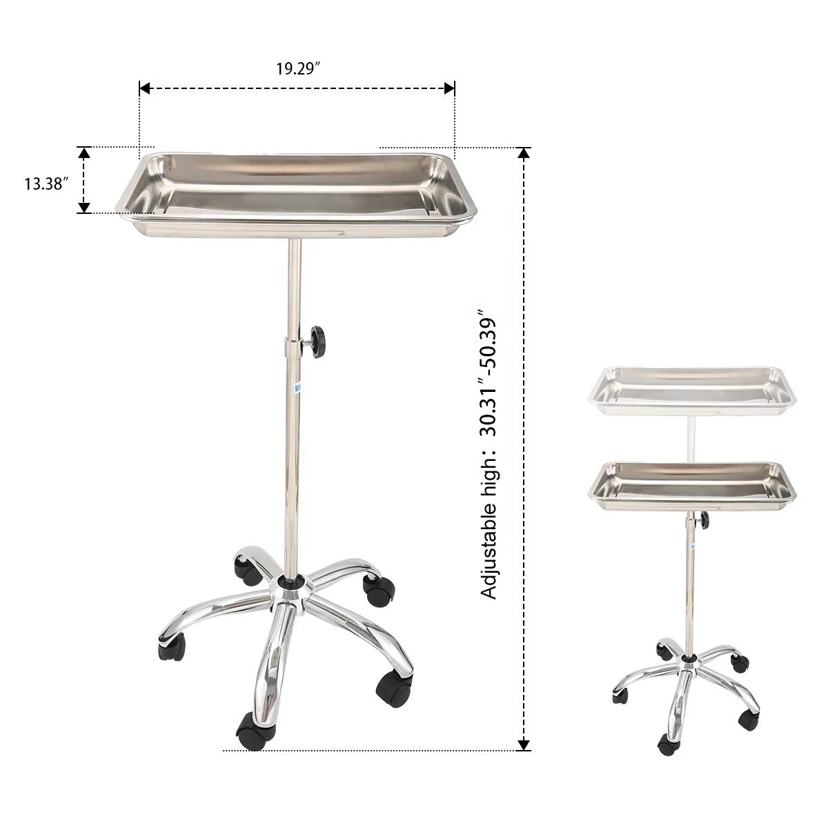 Stainless Steel Mobile Tool Cart Trolley Table Workstation Detachable ...