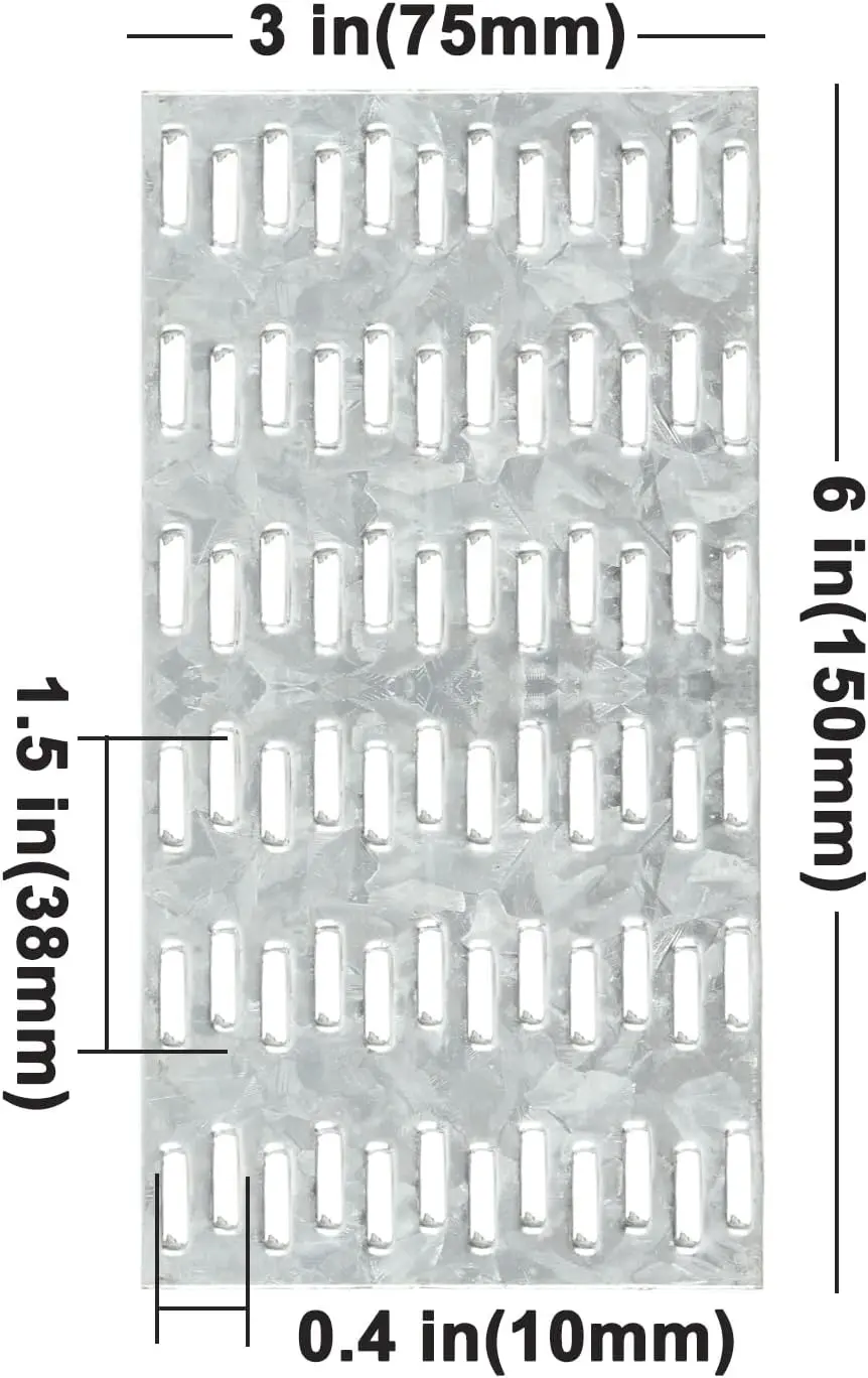 Galvanized Steel Truss Plates 3x6 Inch - Durable & Versatile