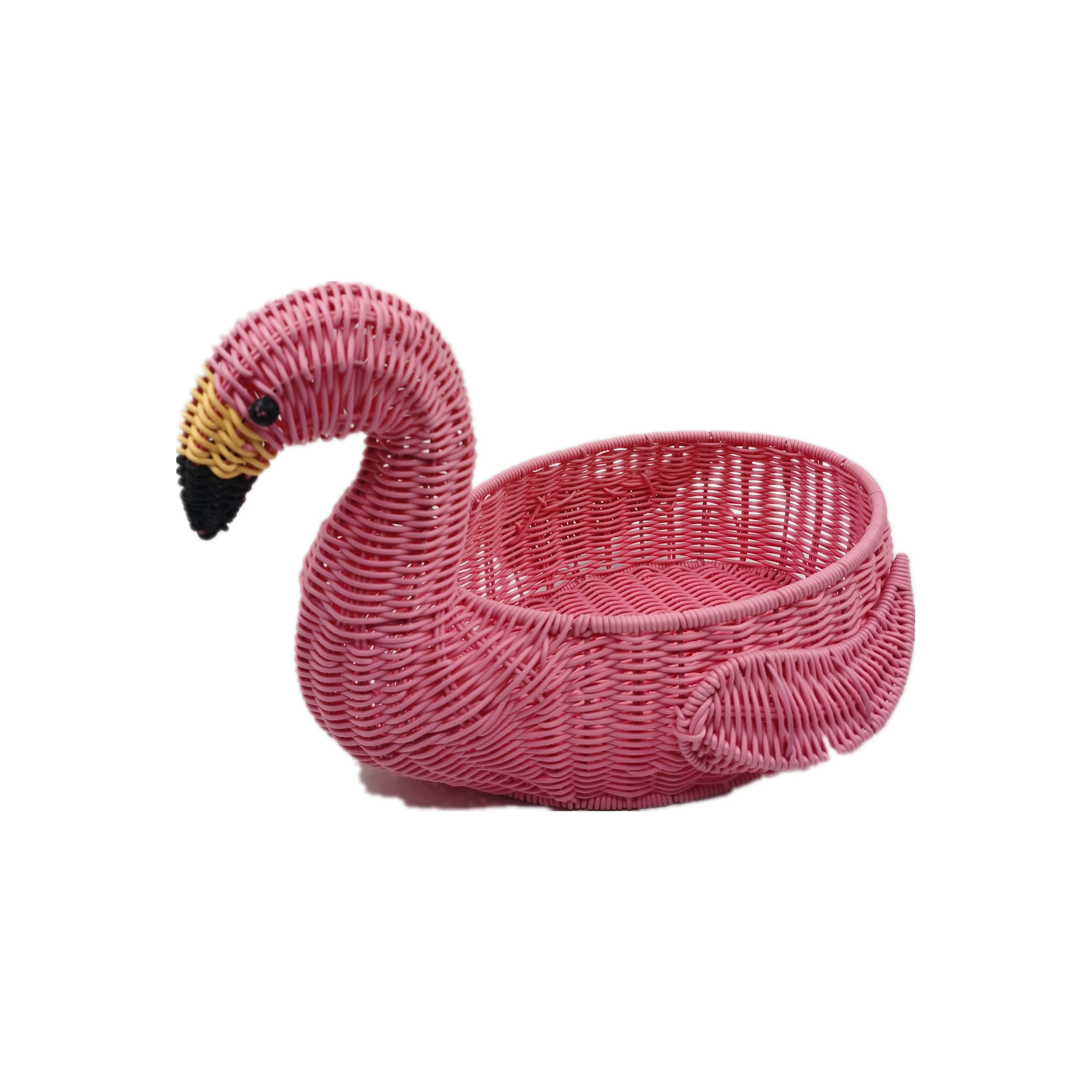 Food Grade Materials Decorative Flamingo Bowl Wicker Baskets Server For ...