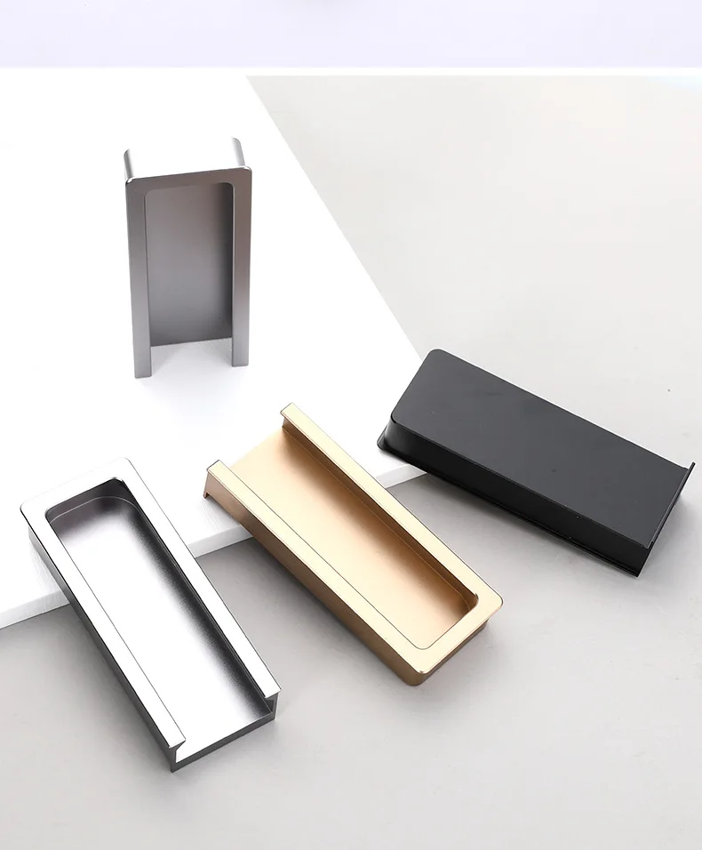 Embedded Concealed Handle Slotted Wardrobe Drawer Aluminum Alloy ...