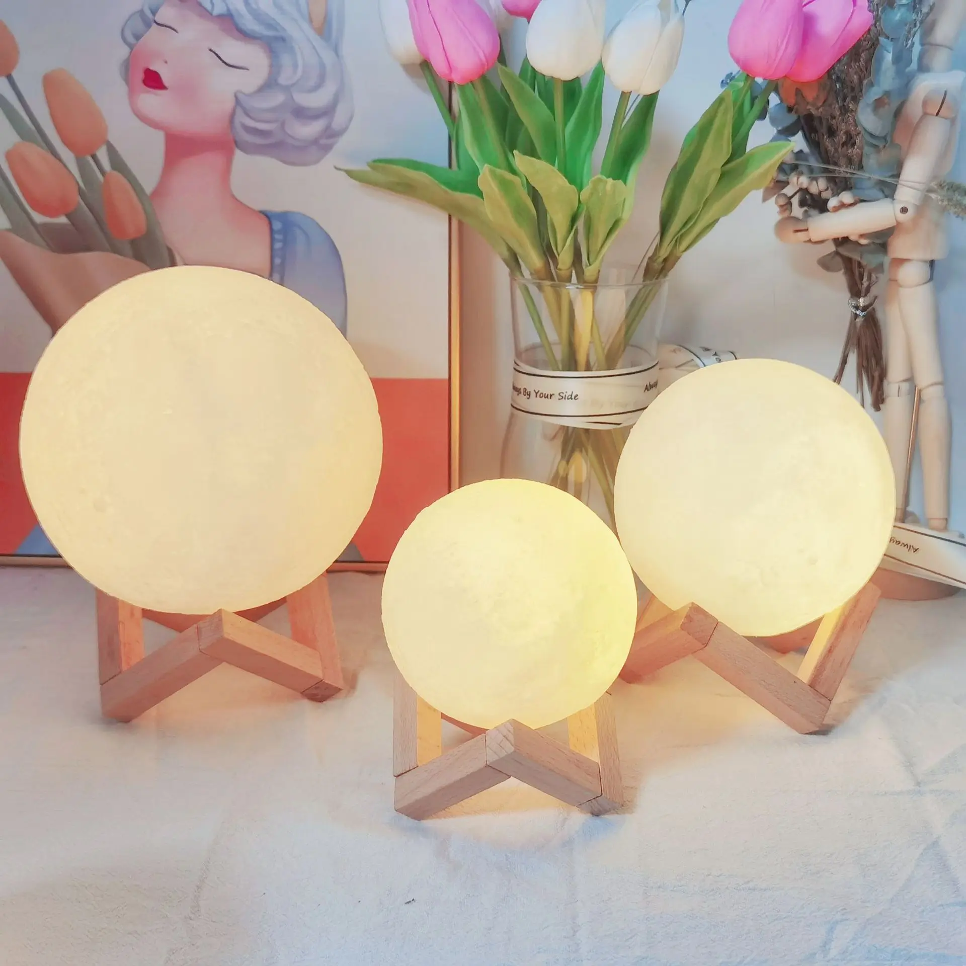 3D Moon Lights - Decorative Night Lamps for Kids