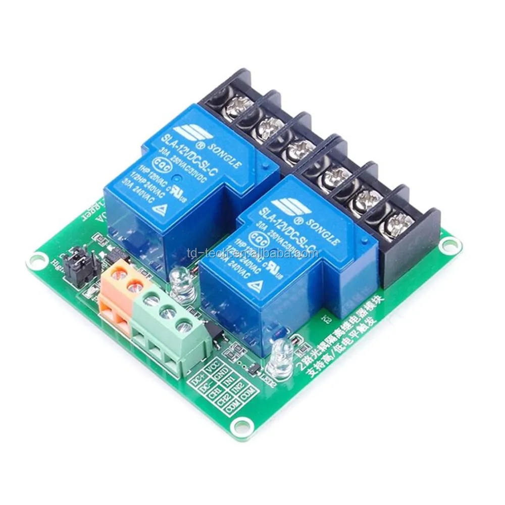 Taidacent High Low Trigger 5V 12V 24V 2 Channel Relay Module with ...
