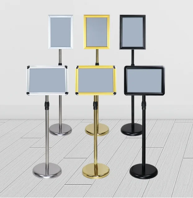 Stainless Steel Floor Standing A4 A3 A2 Poster Adjustable Display Heavy ...