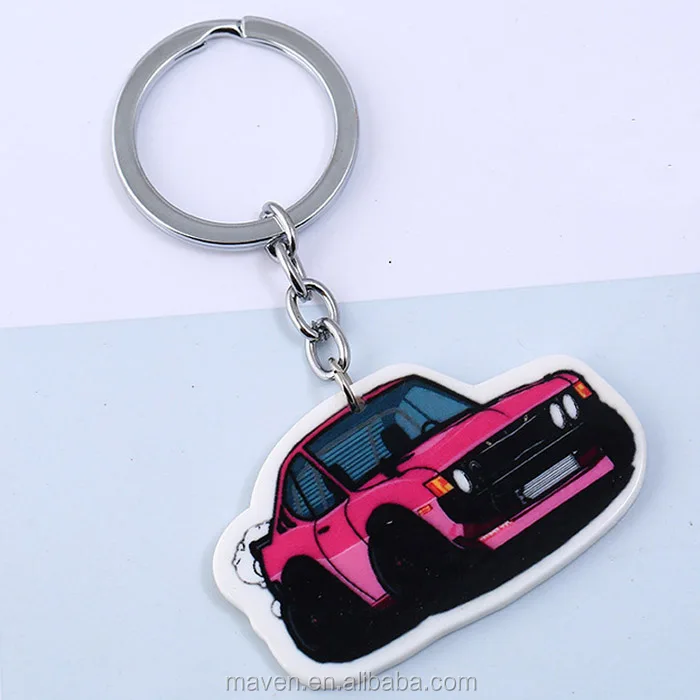 25 Models Jdm Acrylic Ppma Car Keychain Keyring Key Chain - Buy Acrylic ...