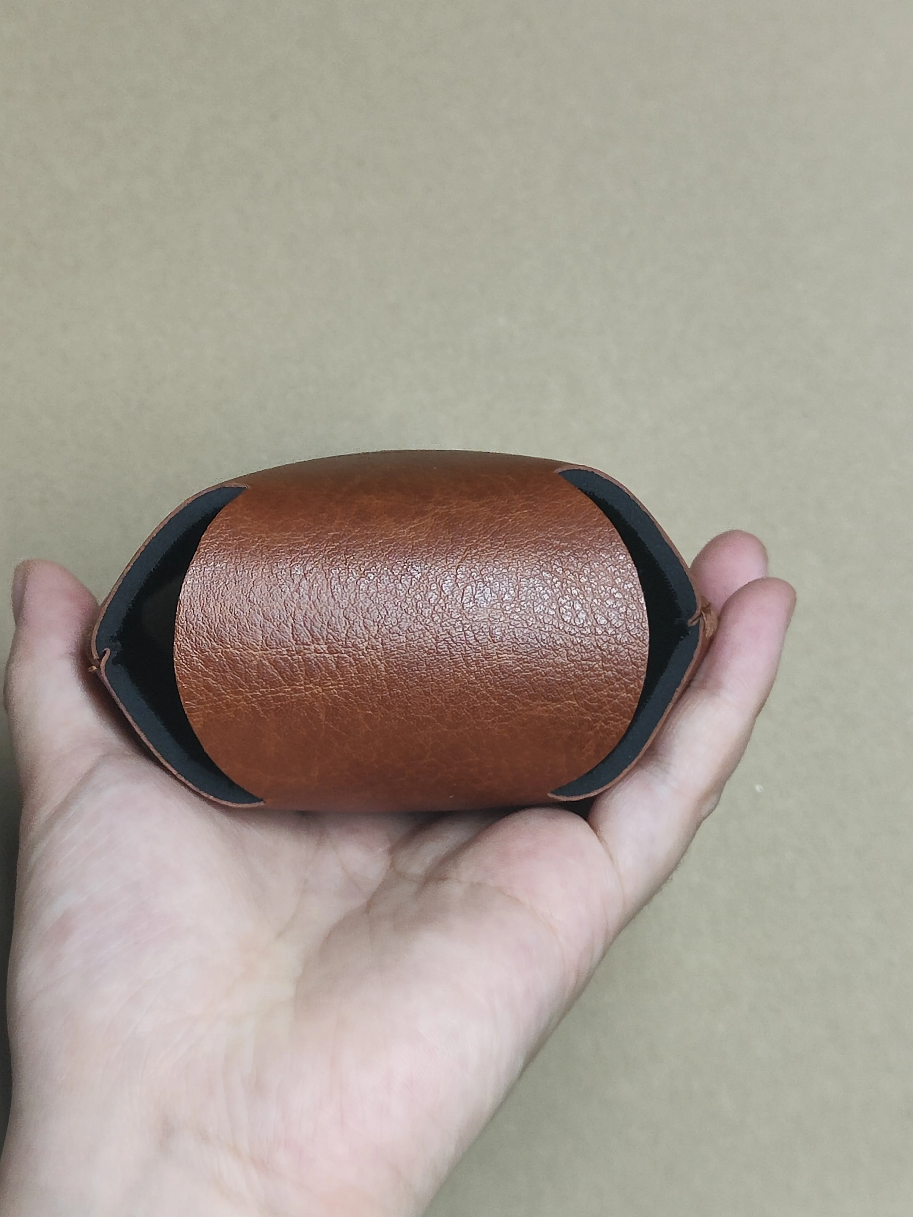 Debossed Logo Neoprene Brown Pu Leather Can Cooler 330 Ml 12oz Can ...