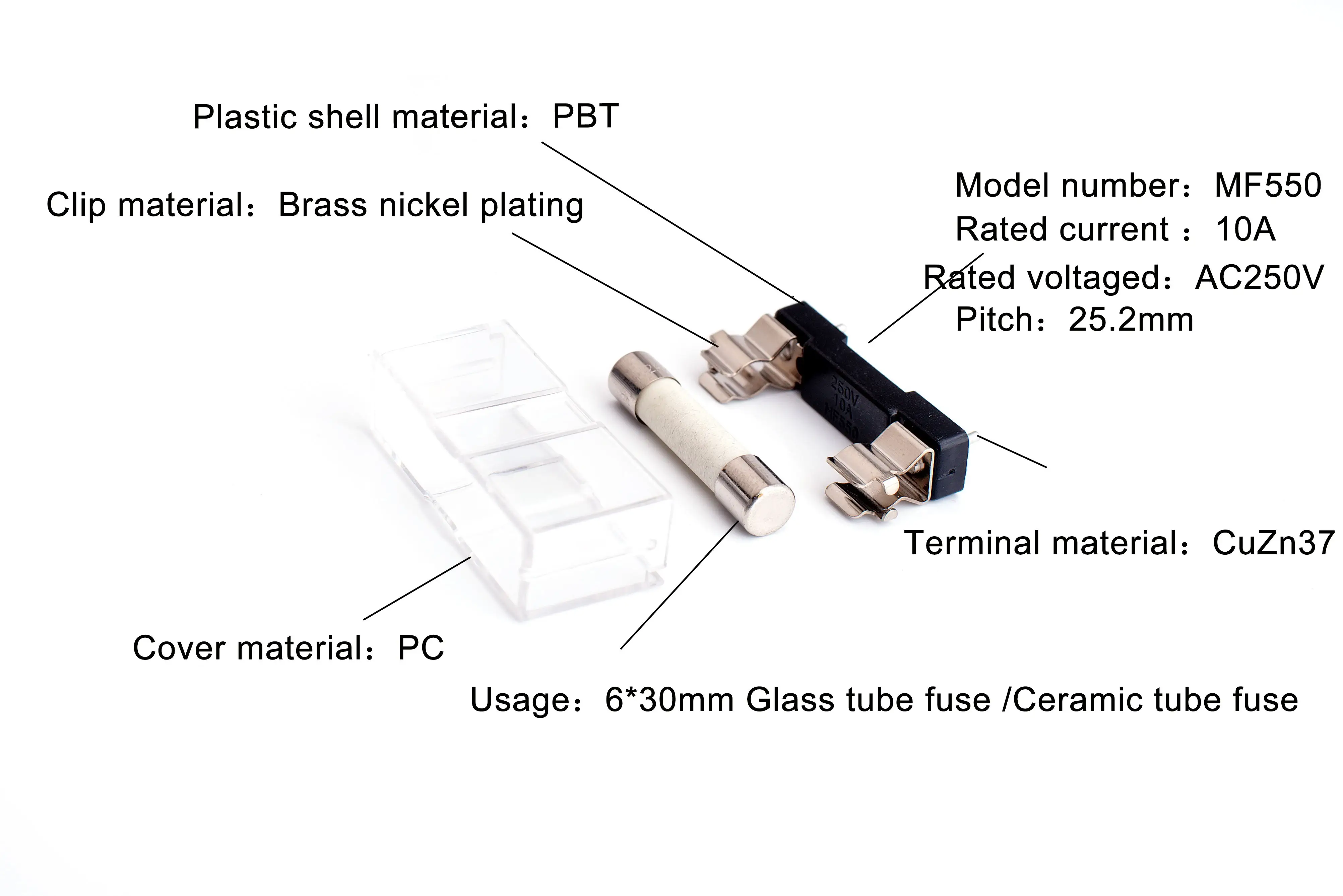 6x30mm Terminal Pcb Mount Fuse Holder Blade Circuit Boards Blocks Pcb ...