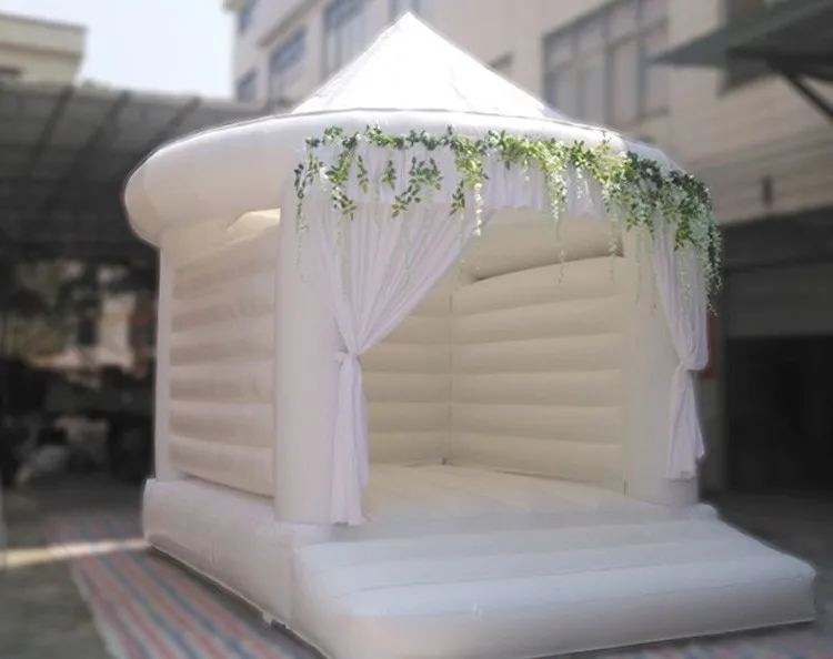 Outdoor White Wedding Bouncer - Inflatable Fun Castle