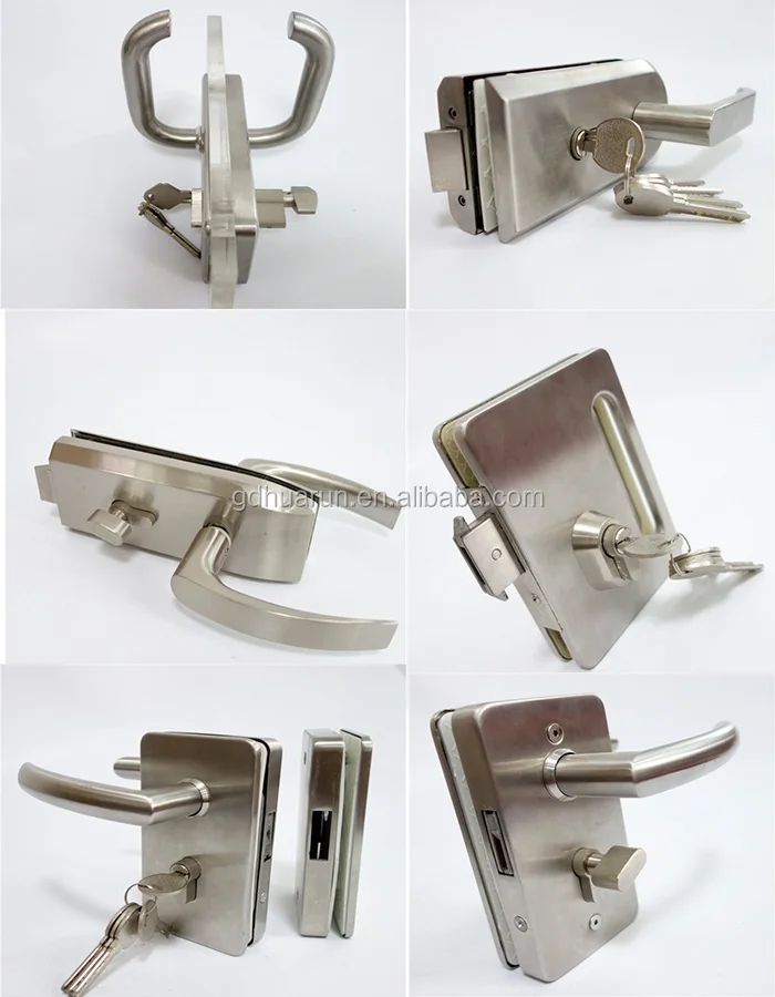 Frameless Glass Door Bottom Patch Fitting Lock in SUS304