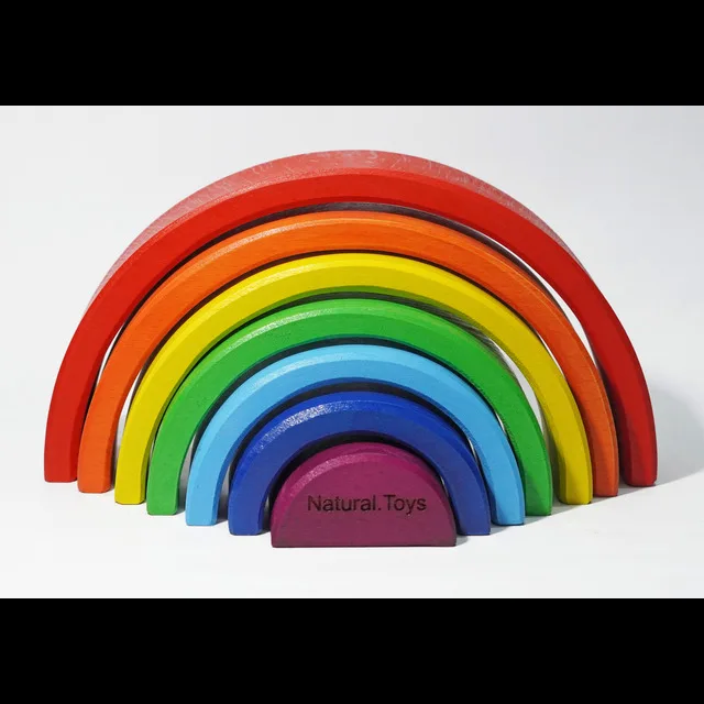 Designed Stacking Wood Rainbow Blocks For Kids Colourful Silicone ...