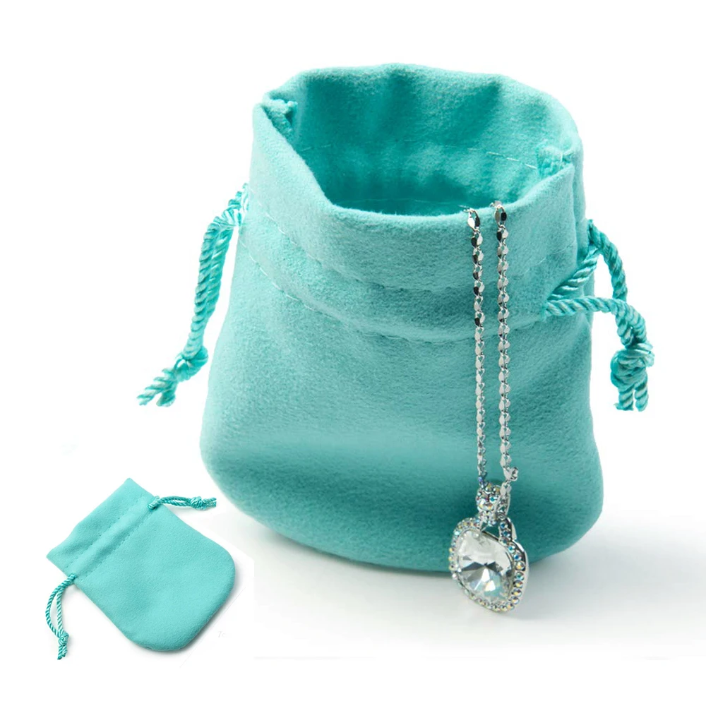 Drawstring Custom Printed Logo Jewelry Pouch Mini Velvet Suede Jewelry ...