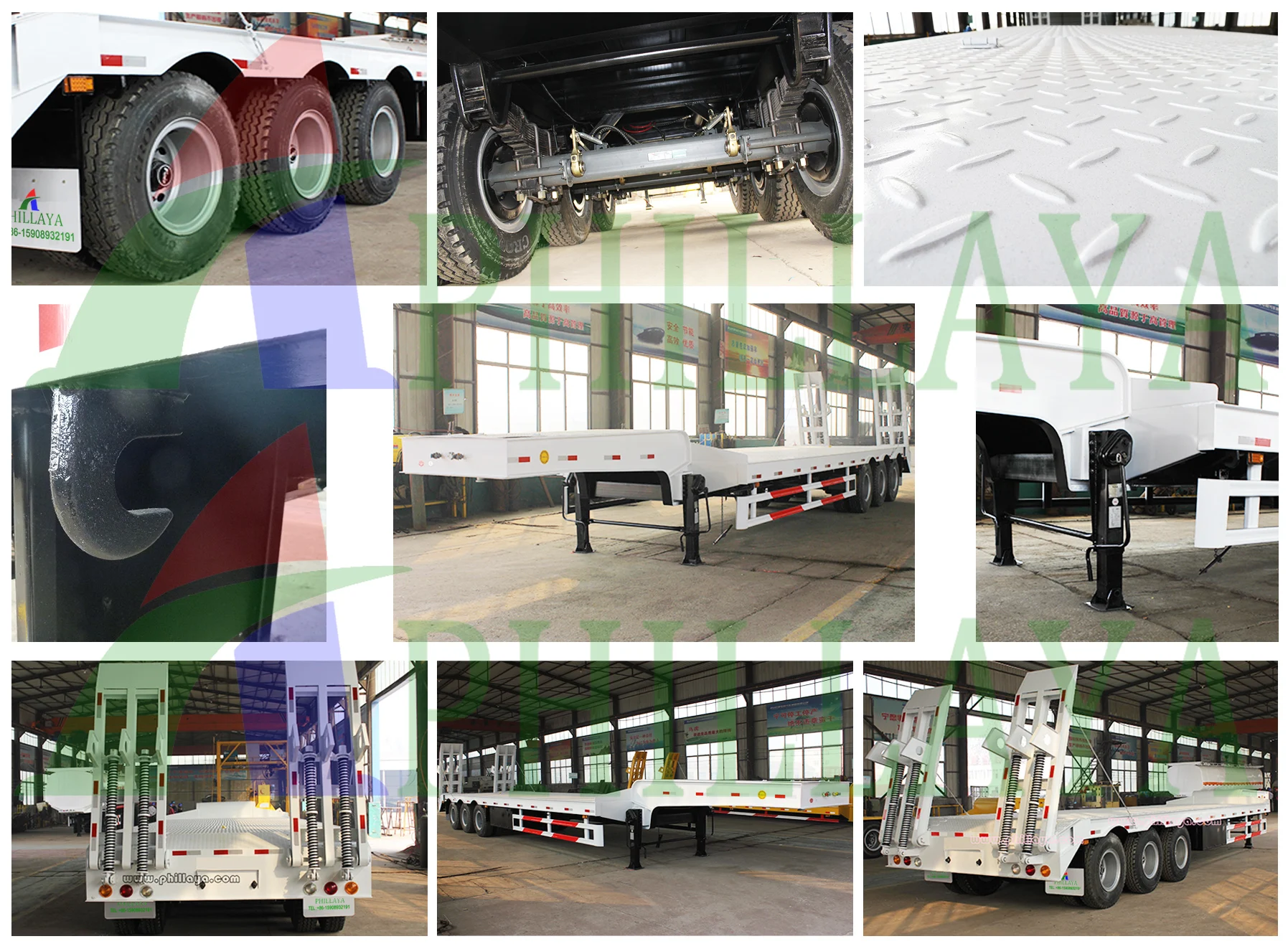 2 Transportadora Loader Eixos Lowbed Caminhão De Reboque Em Tandem ...