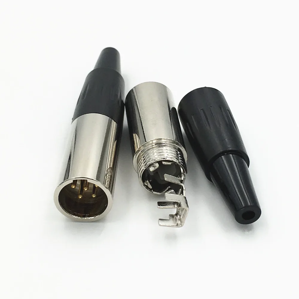 Mini Xlr 3 4 5 6 Pin Male Plug Small Xlr Audio Microphone Connector For ...