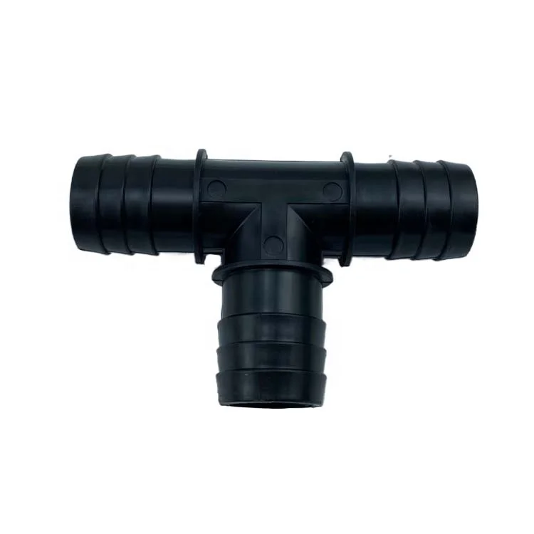 Black Hose Barb Pipe Connectors T Shaped Tee Type 3 Way Equal Barbed ...
