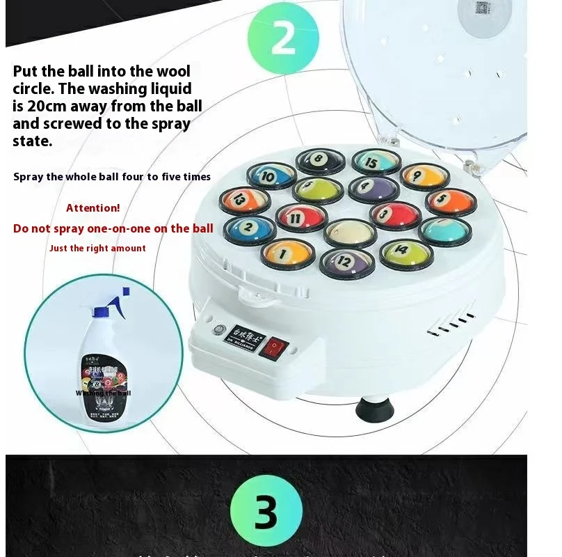 Fully Automatic English Snooker American Pool Ball Washer Billiard Ball ...